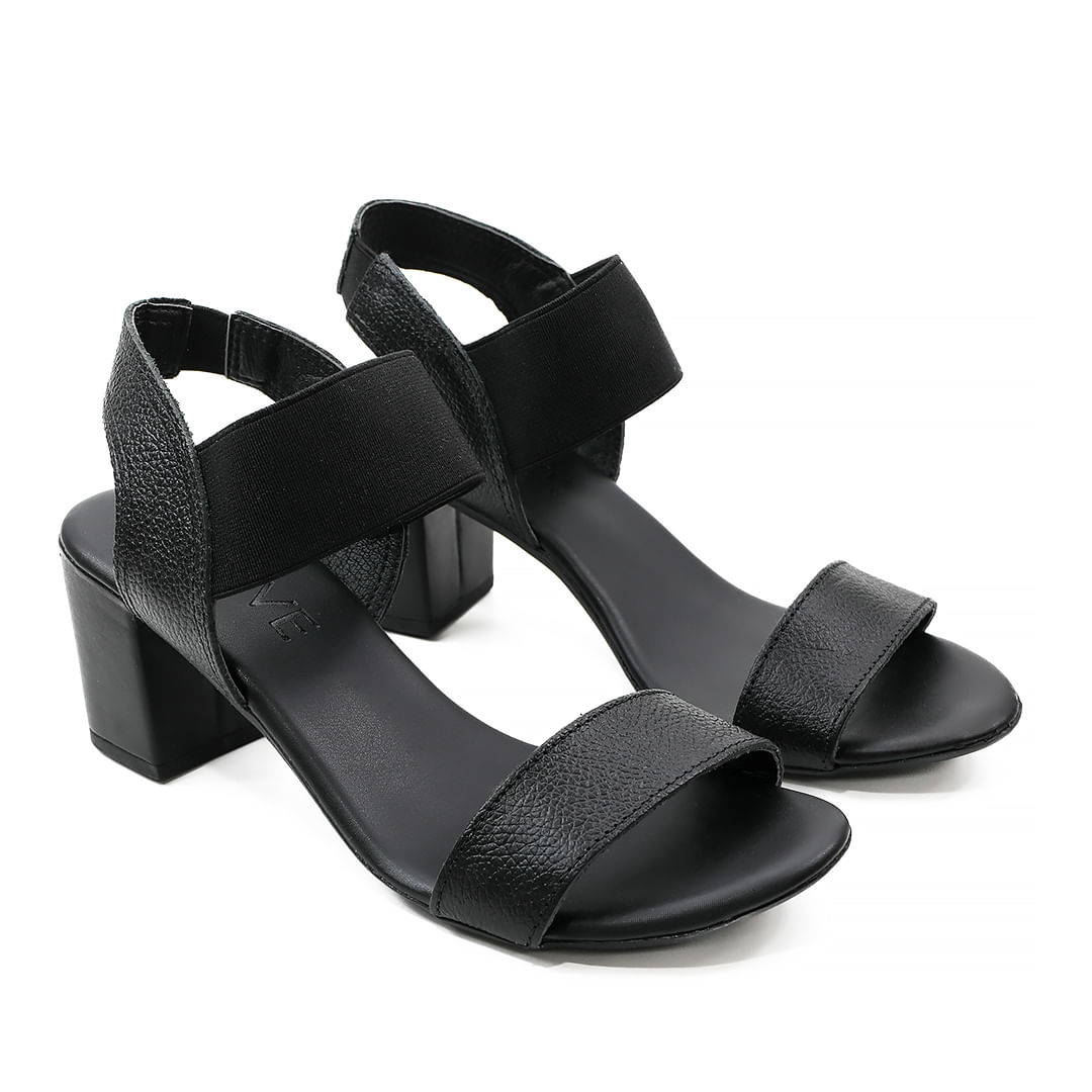 Sandália Salto Bloco Veronia Preto