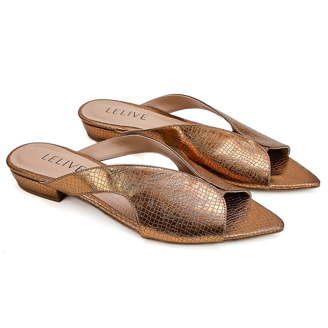 Mule Bico Folha Célia Bronze